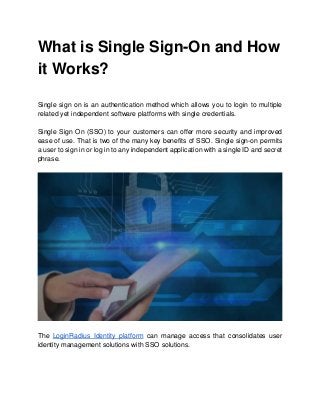 What is single sign on and how it works