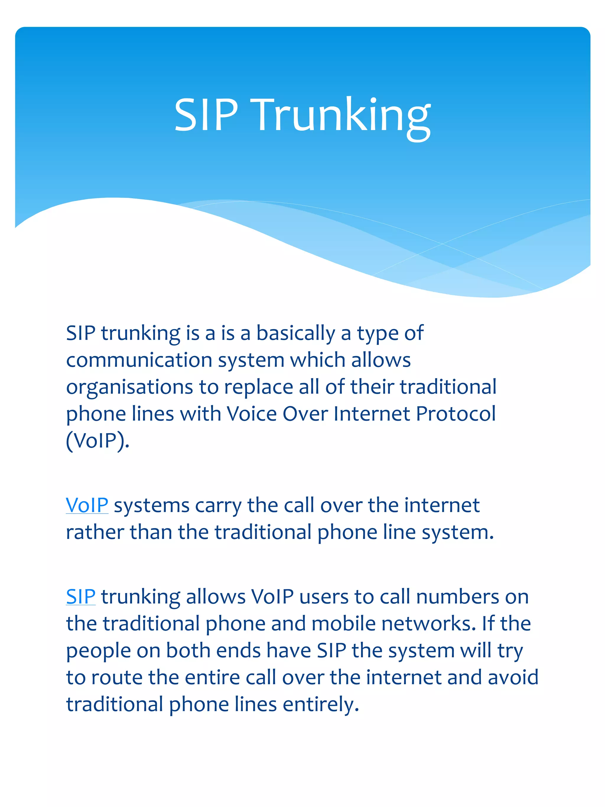 What is SIP Trunking? | PDF