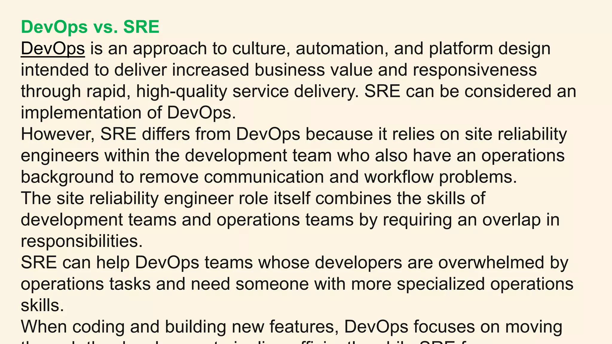 What is Site Reliability Engineering (SRE) | PPTX