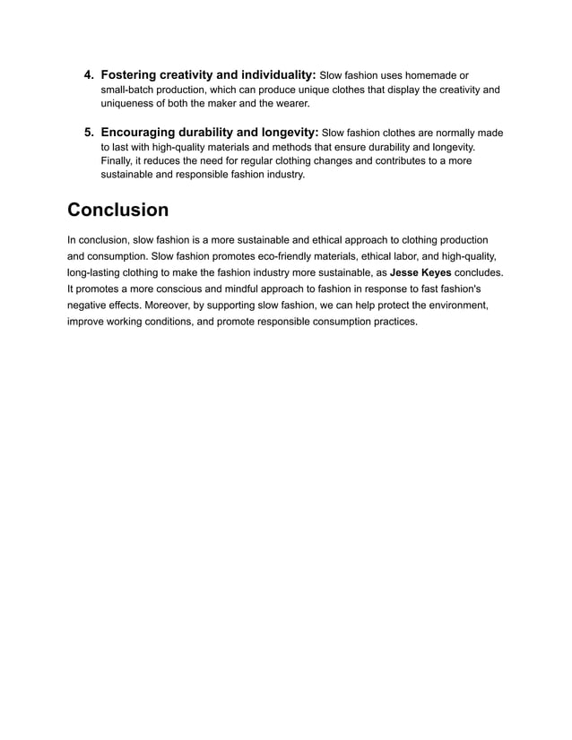 Slow Fashion vs. Fast Fashion: Key Differences and Impact | PDF