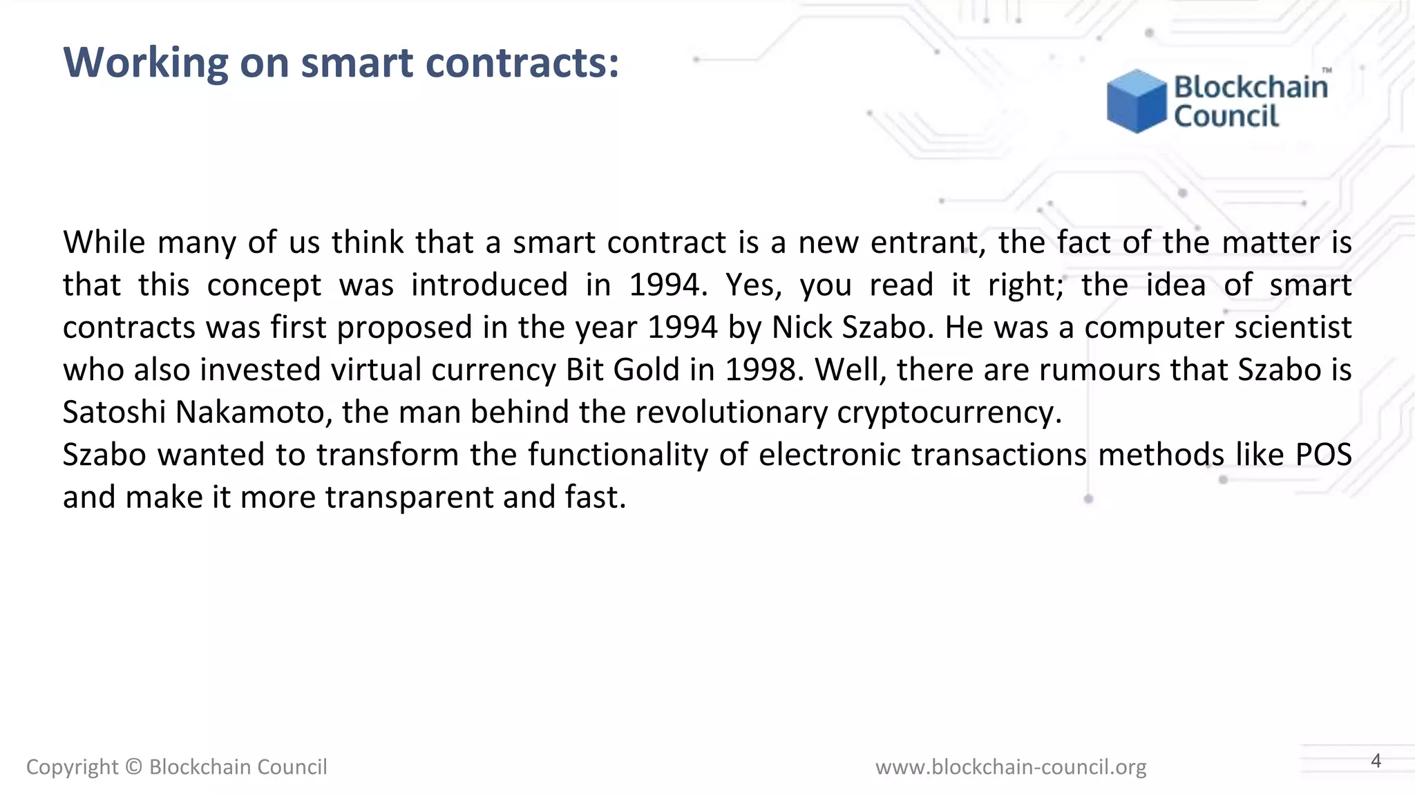 What is smart contract and how does it work | PPTX | Stocks and Bonds | Personal Investing
