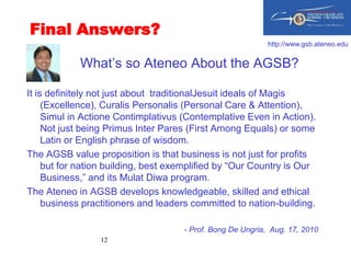 What Is So Ateneo About the AGSB? | PPTX