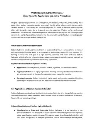 What is Sodium Hydroxide Powder_ Know About Its Applications and Safety ...