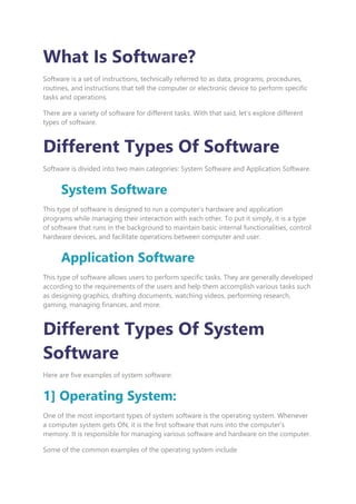 What Is Software and Exploring Its Types A Comprehensive Guide | PDF ...