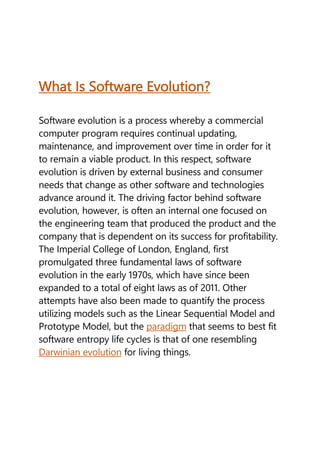 Software Evolution.pdf | Computer Software and Applications | Computing