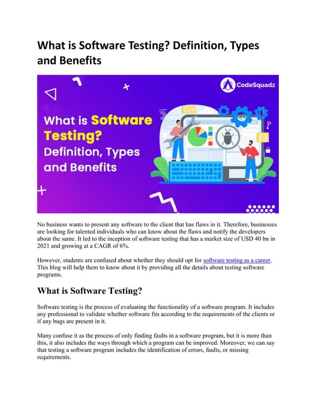 What is Software Testing Definition, Types and Benefits.pdf