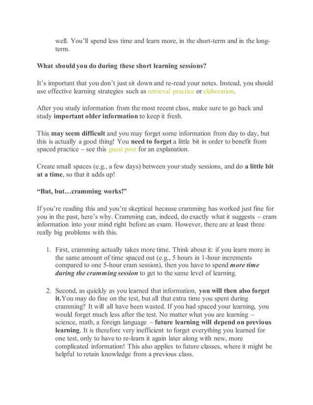 What is spaced practice | DOCX