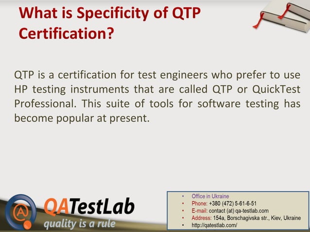 What Is Specificity of QTP Certification? | PPT