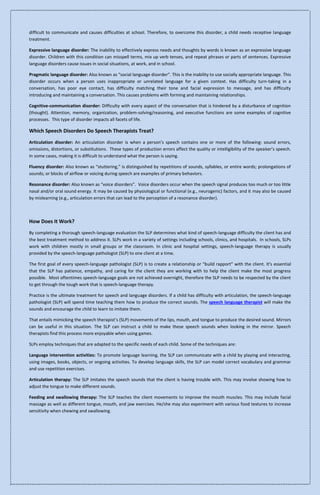 What Is Speech Therapy | PDF