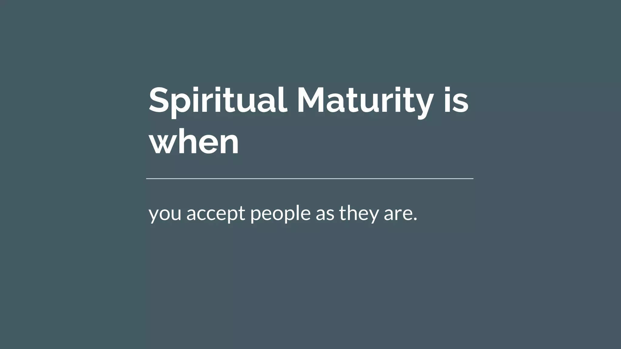 What is spiritual maturity | PPTX
