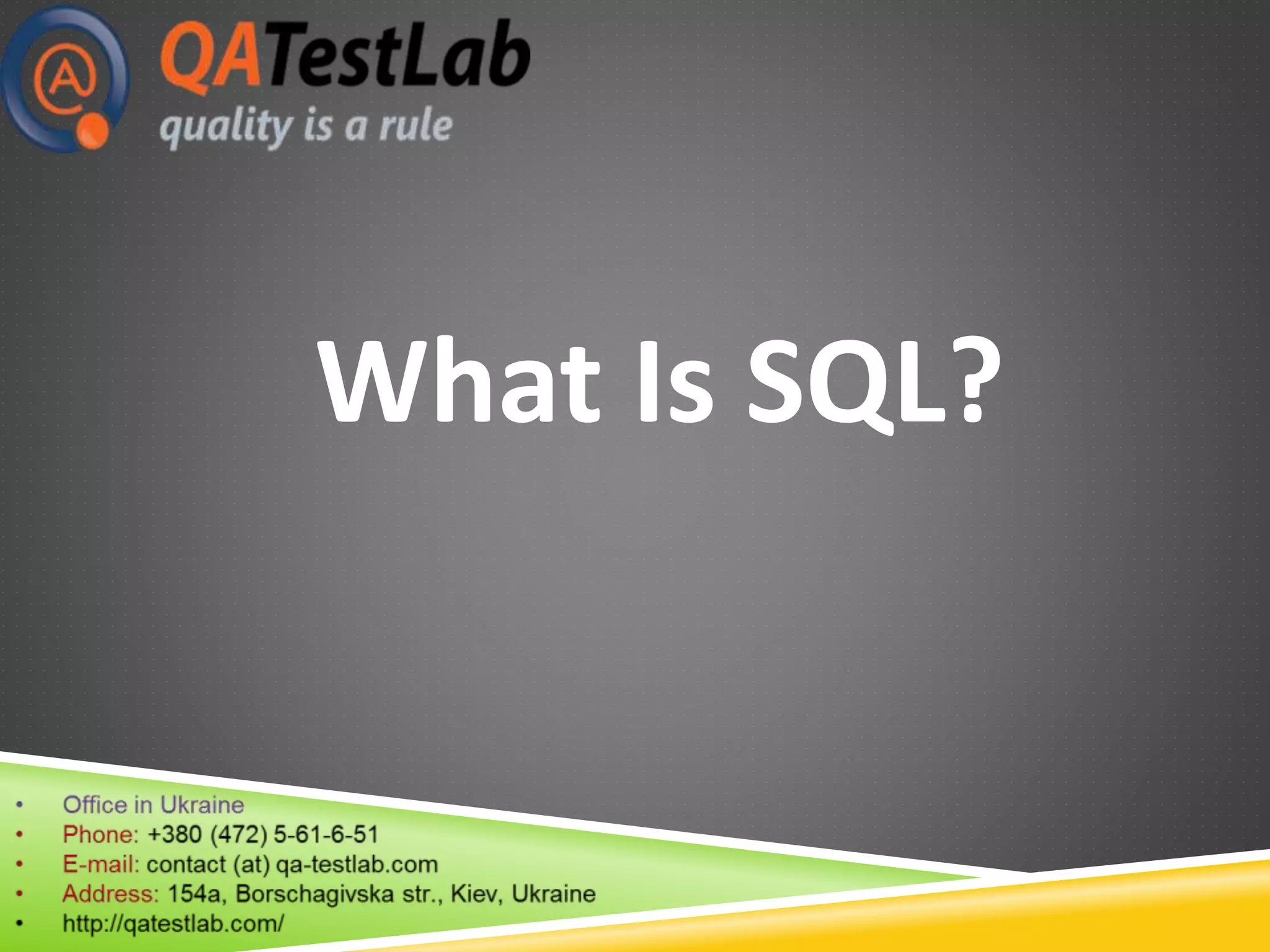 What Is SQL? | PPT