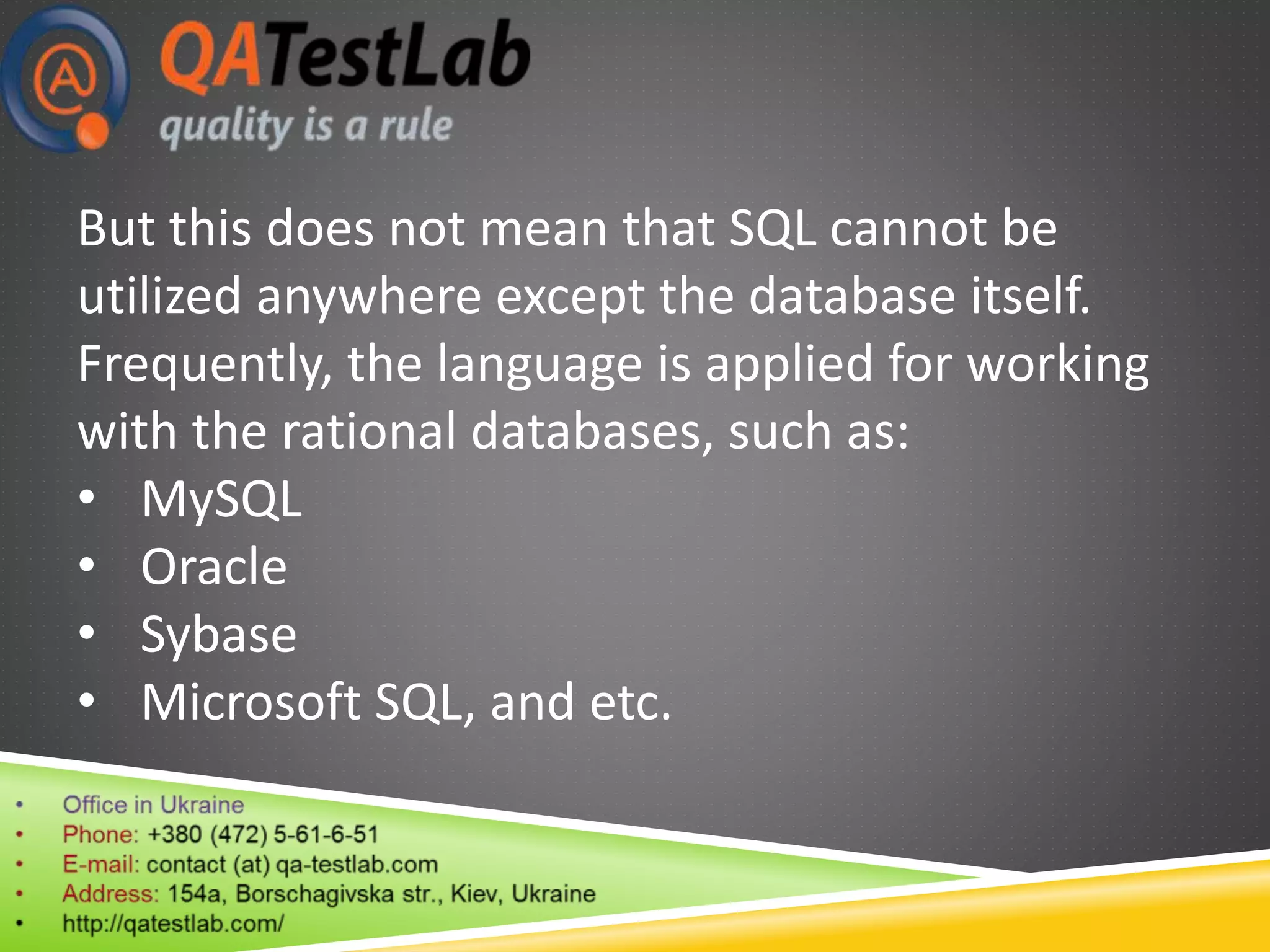 What Is SQL? | PPT