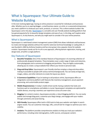 What Is Squarespace | DOCX