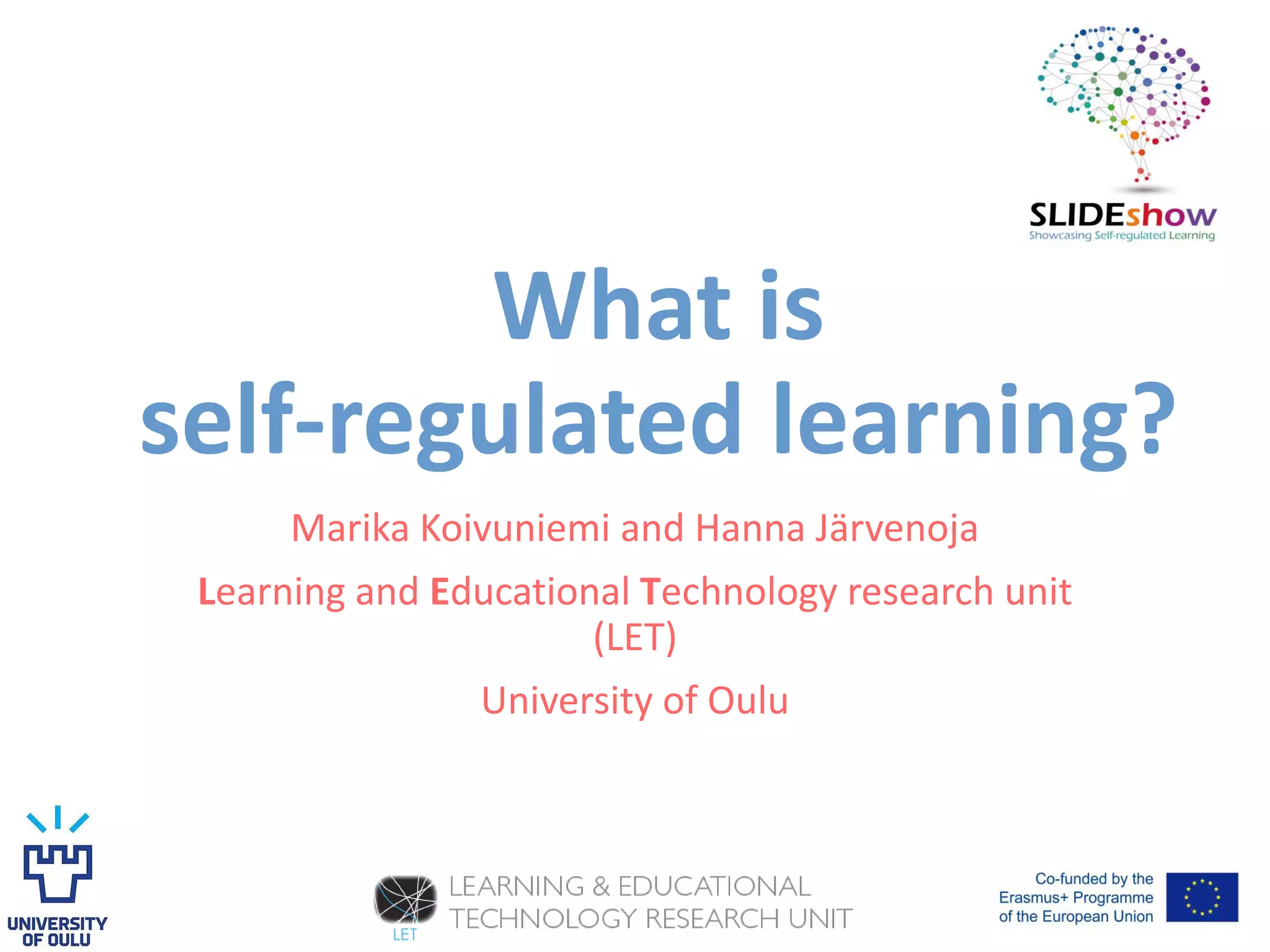 What is Self Regulated Learning? | PDF