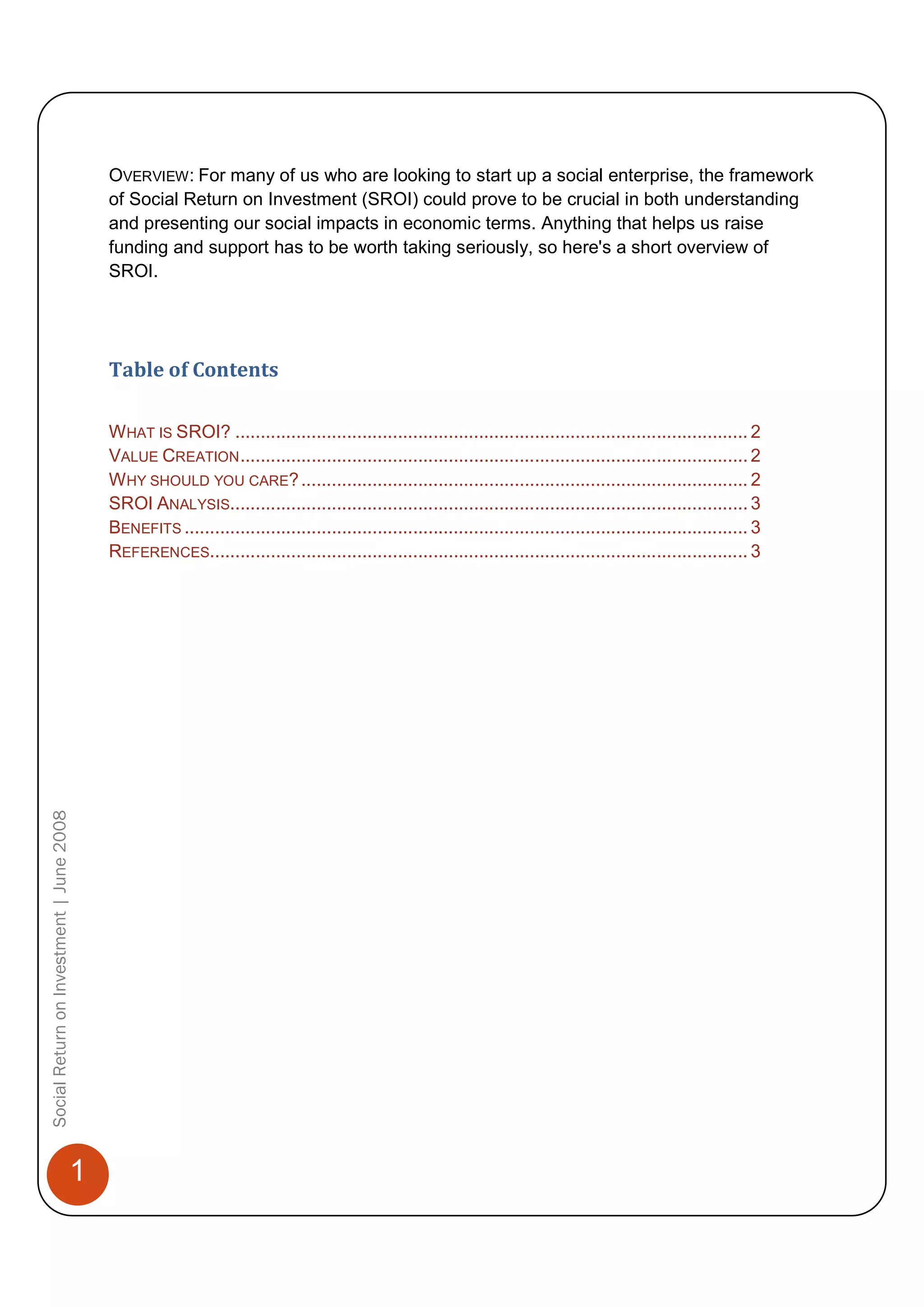 What Is Social Return On Investment (SROI) And How Do You Apply It? | PDF