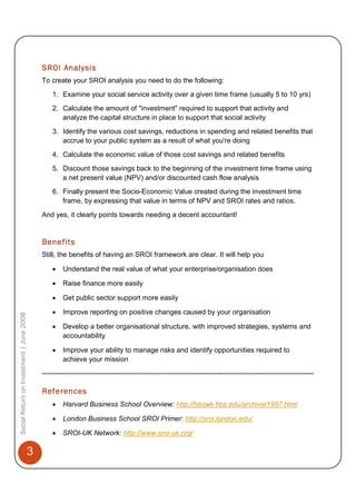 What Is Social Return On Investment (SROI) And How Do You Apply It? | PDF