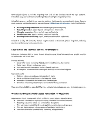 What Is SSRS to Jasper Reports Migration and Why Do Enterprises Choose ...