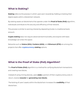 What Is Staking in Cryptocurrency? How the Proof of Stake (PoS ...
