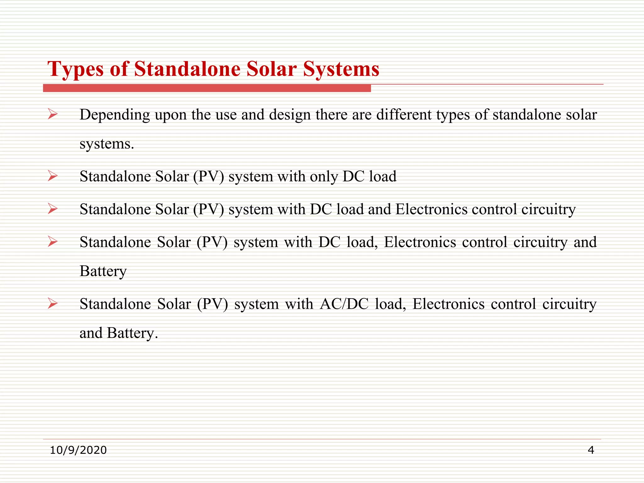 What is standalone solar electric system? | PDF