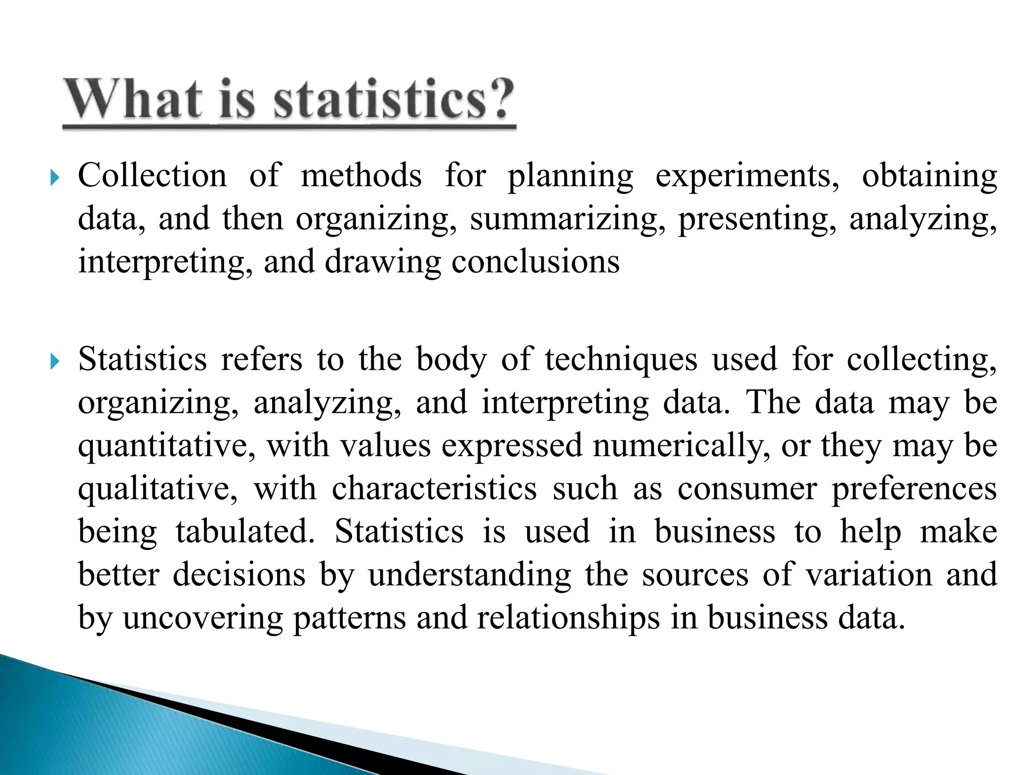 What is statistics | PPTX