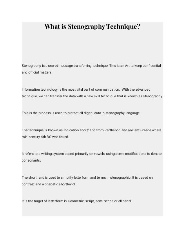 What is Stenography Technique.pdf