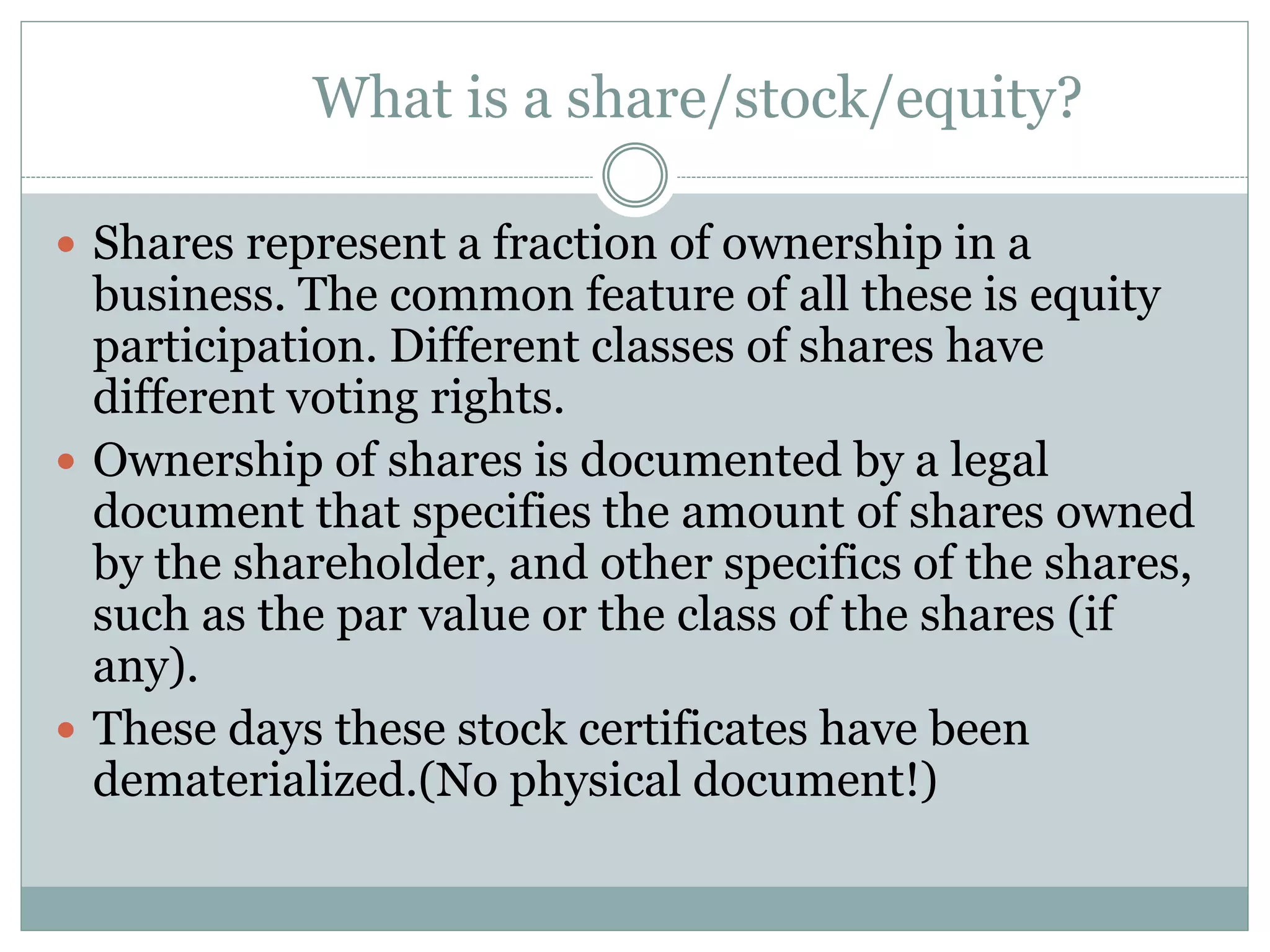 What is Stock and Share Market? | PPTX