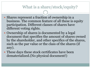 What is Stock and Share Market? | PPT