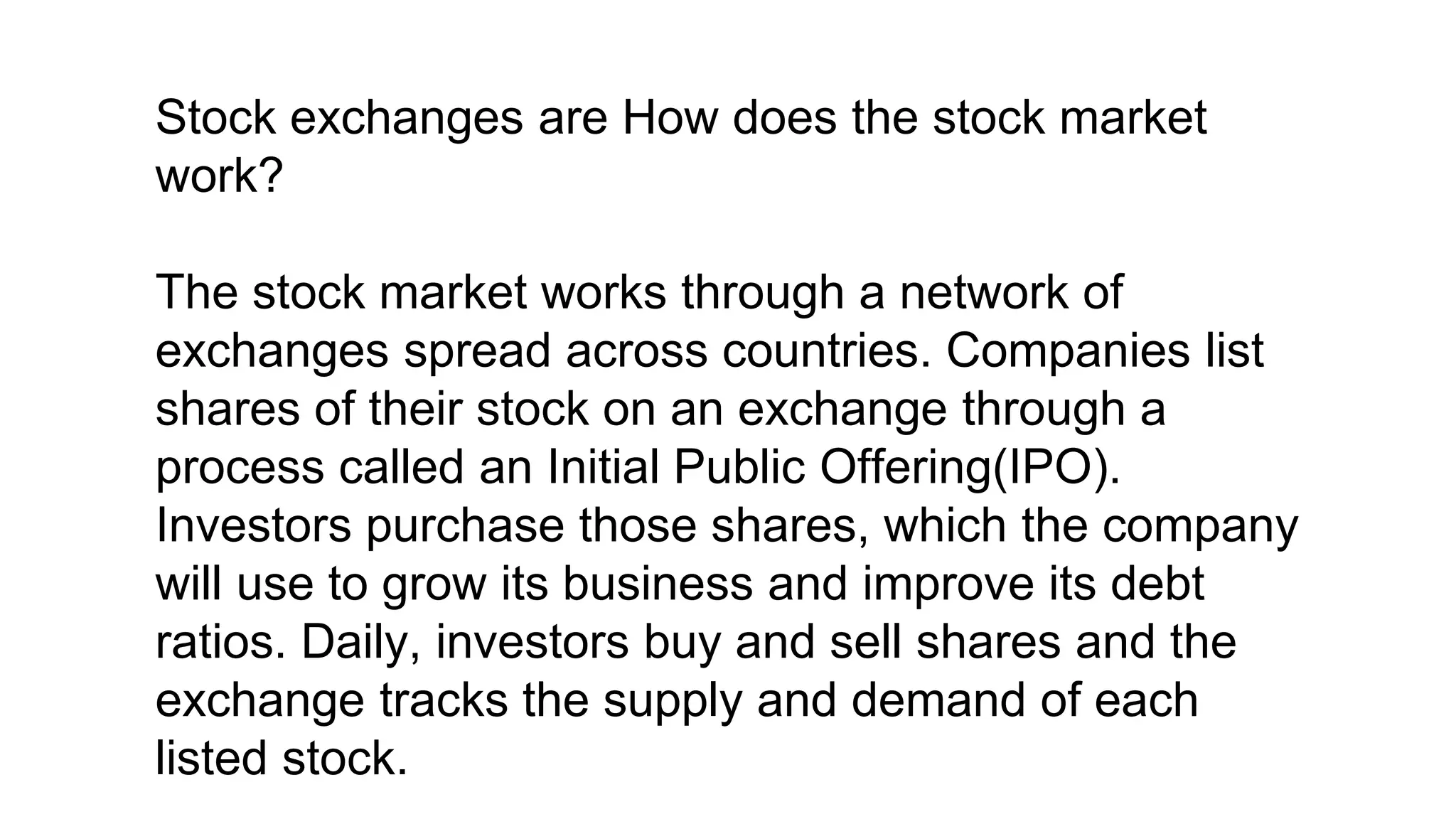 What is stock market and how it works | PPTX