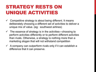 What is strategy by article of michael porter (safi) | PPT