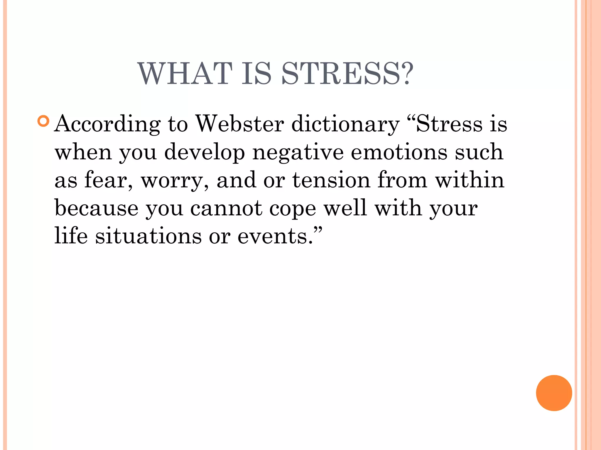 What is stress | PPT