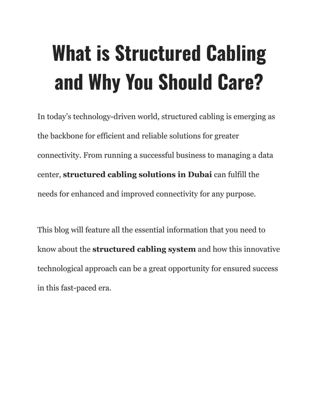 What is Structured Cabling and Why You Should Care_.pdf