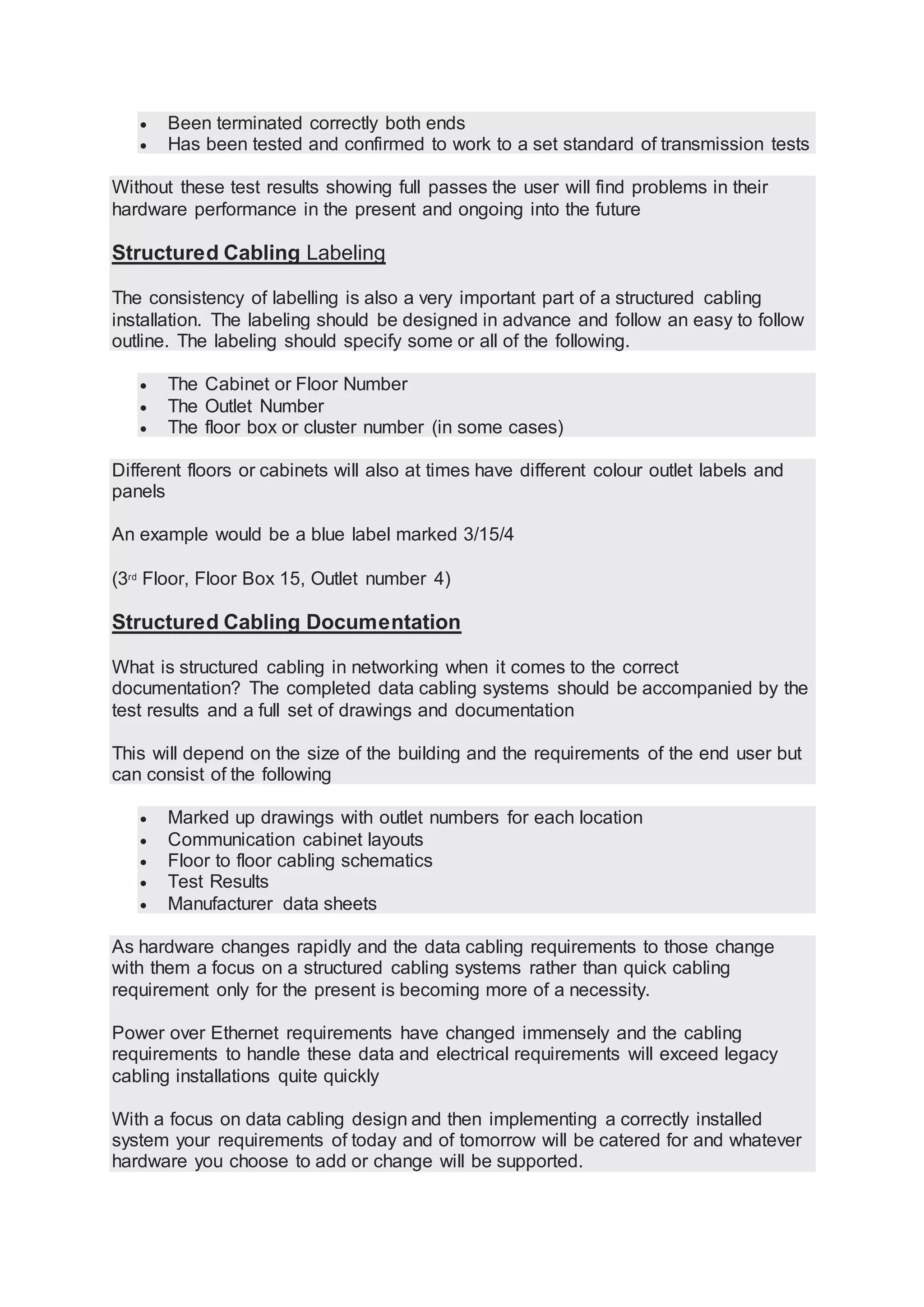 What is structured cabling in networking | DOCX