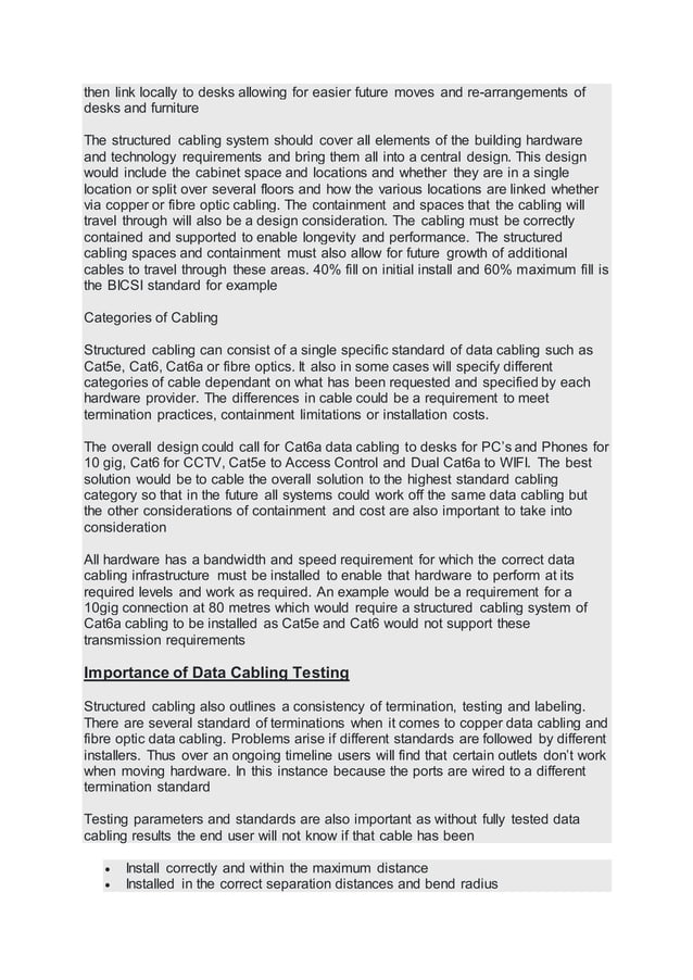 What is structured cabling in networking | DOCX