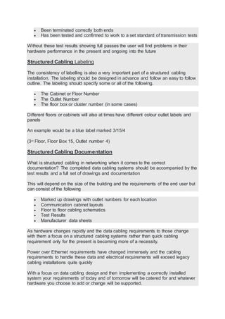 What is structured cabling in networking | DOCX
