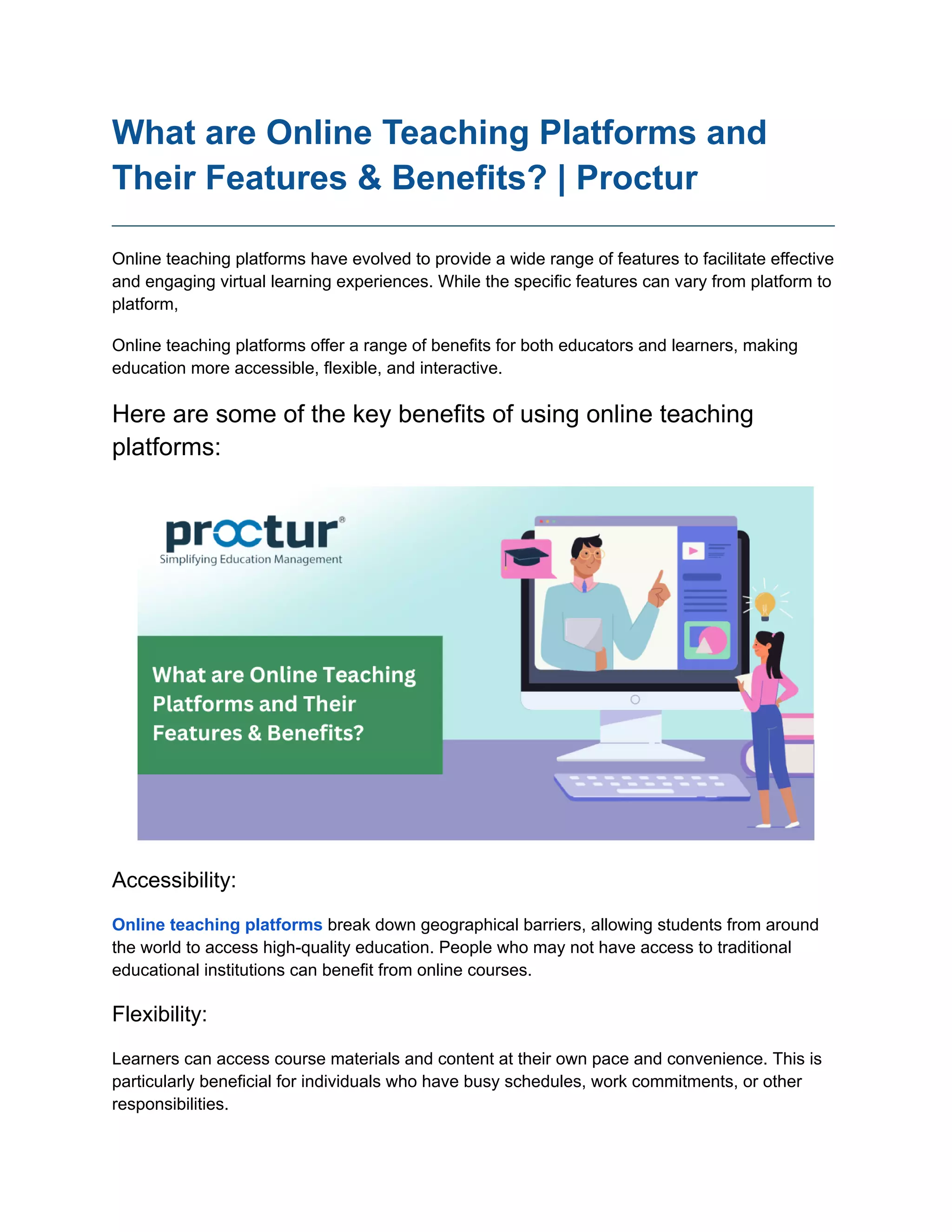 What are Online Teaching Platforms and Their Features & Benefits ...