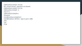 What is suid, sgid and sticky bit | PPTX