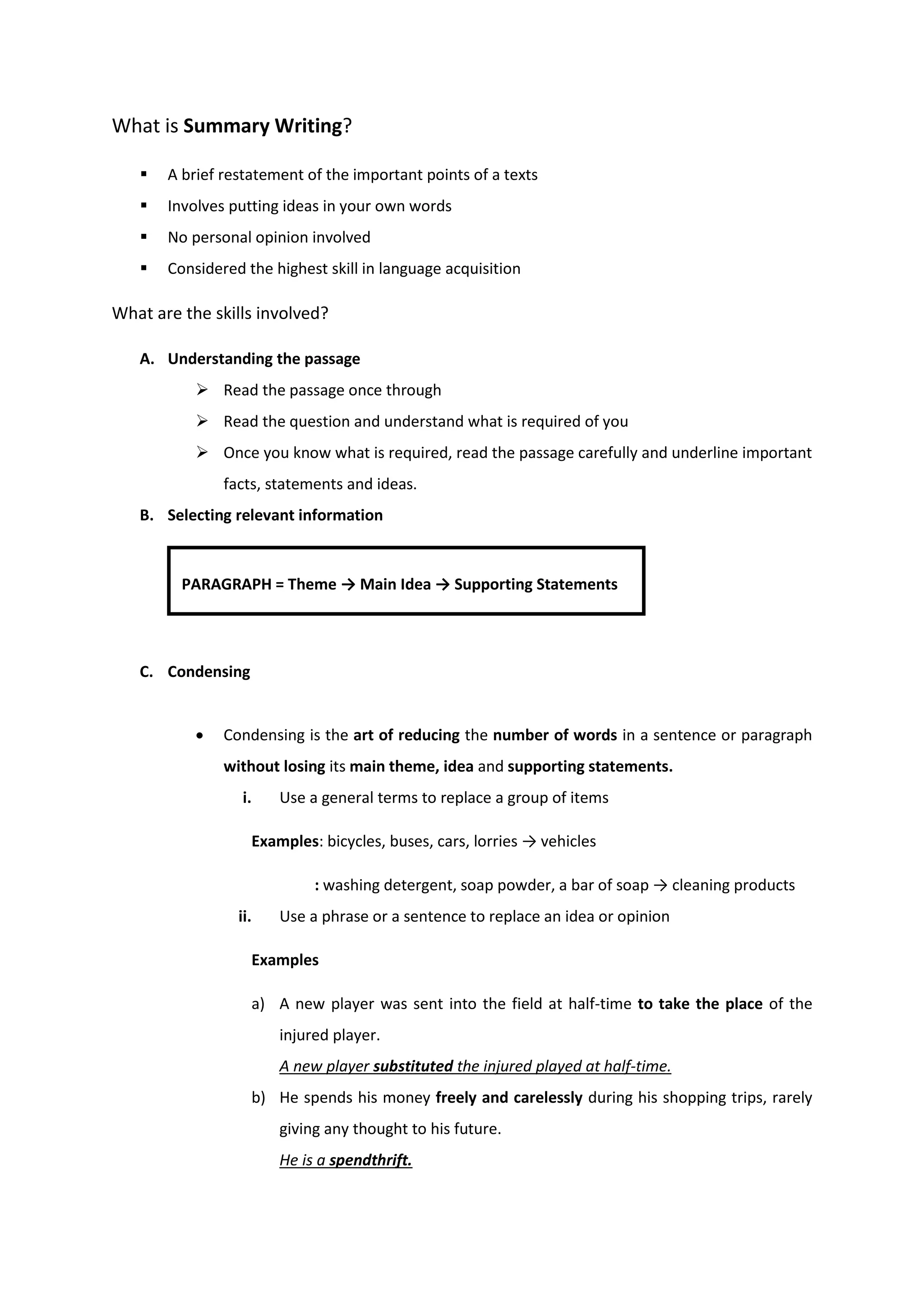 What is summary writing | PDF | Freelance Writing | Content Production