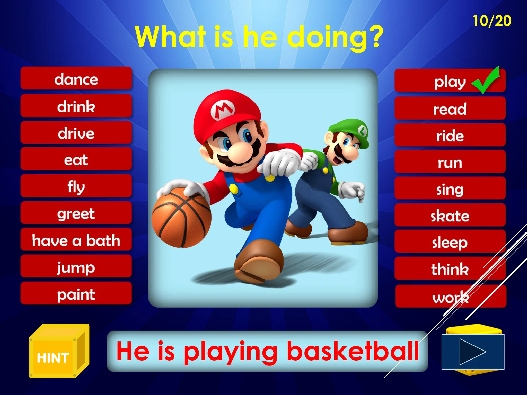 Present Continuous What is super mario doing.pptx