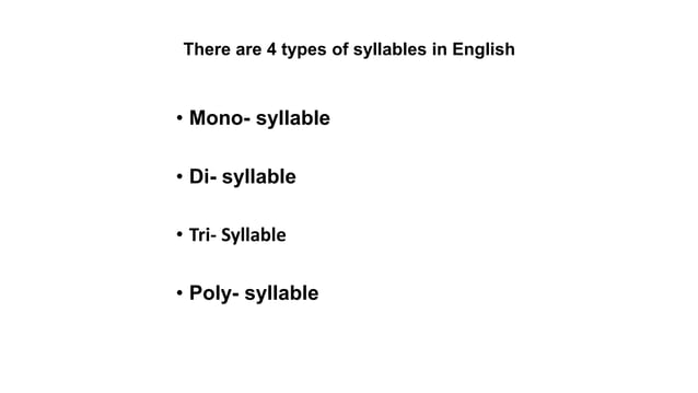 Syllables in English Language | PPT