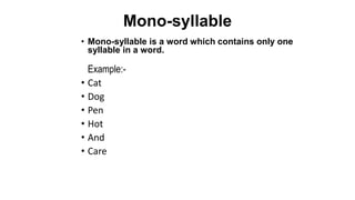 Syllables in English Language | PPTX