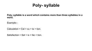 Syllables in English Language | PPTX