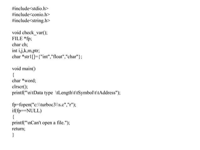 What is symbol table? | PPTX | Programming Languages | Computing