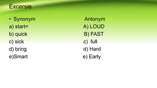 what is synonym and antonym | PPT