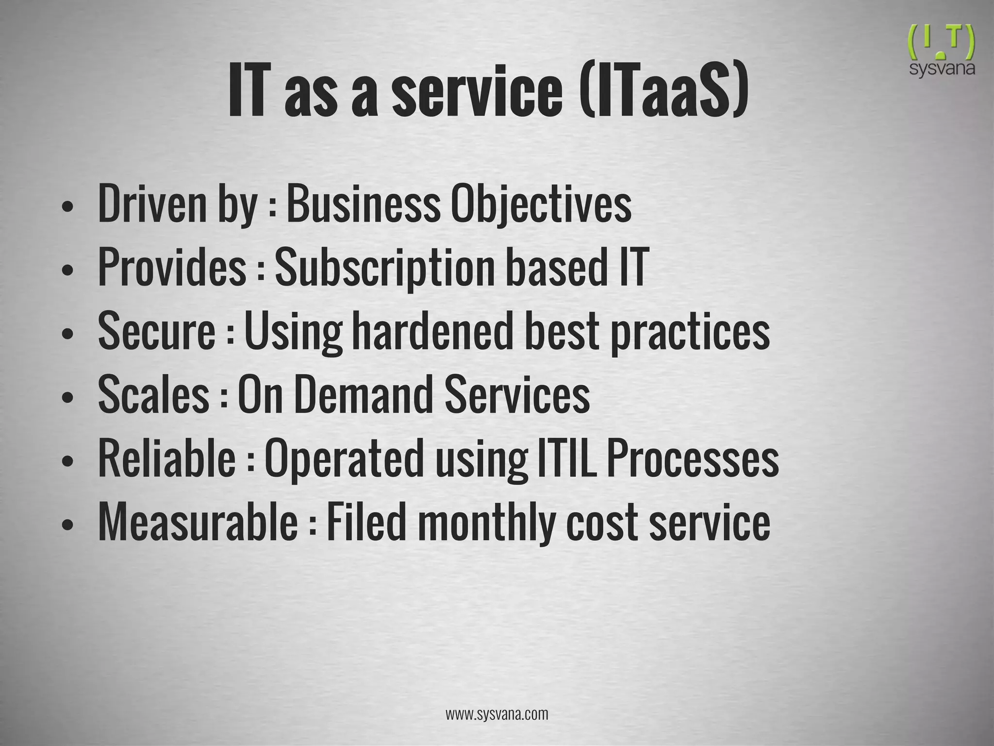 Sysvana and ITaaS | PPT