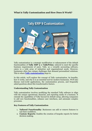 What is Tally Customization and How Does It Work | PDF