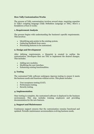 What is Tally Customization and How Does It Work | PDF