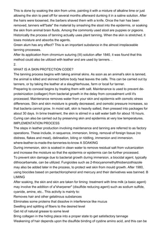 What is tanning? Overview of Leather Processing Process 2019 | PDF