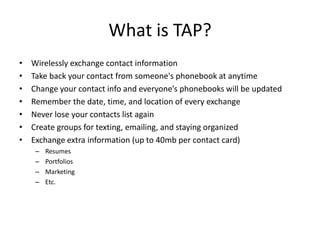 What is tap? | PPT | Free Download