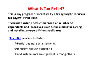 What is Tax Relief and Why | PDF