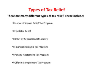 What is Tax Relief and Why | PDF